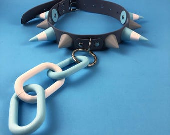 Black / Red Chunky Spike Collar Fursuit Collar Cosplay Collar Costume ...