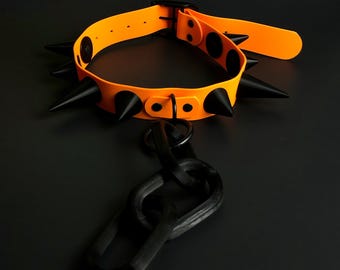 Celestial Dark Blue / Bronze Chunky Spike Collar | Fursuit Collar ...