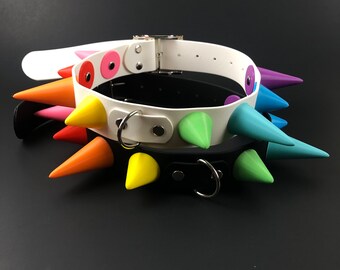 Abrosexual Chunky Spike Collar Fursuit Collar Cosplay Collar Costume ...