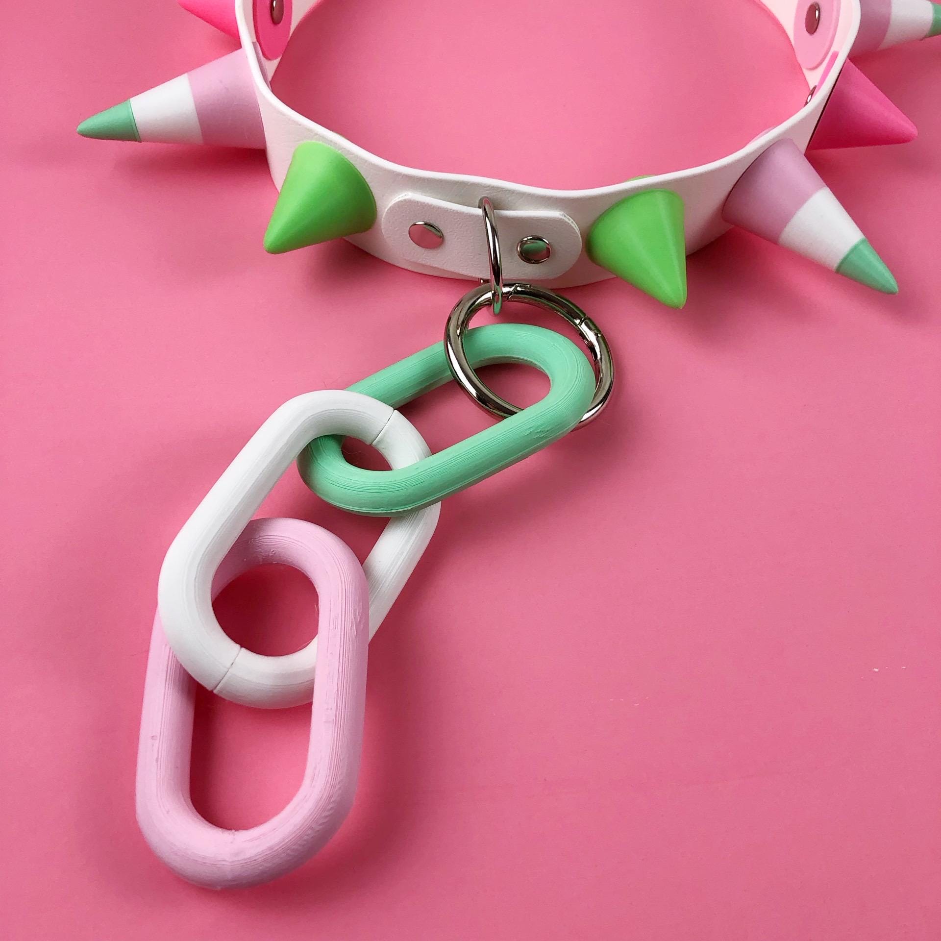 Abrosexual Chunky Spike Collar Fursuit Collar Cosplay Collar Costume ...