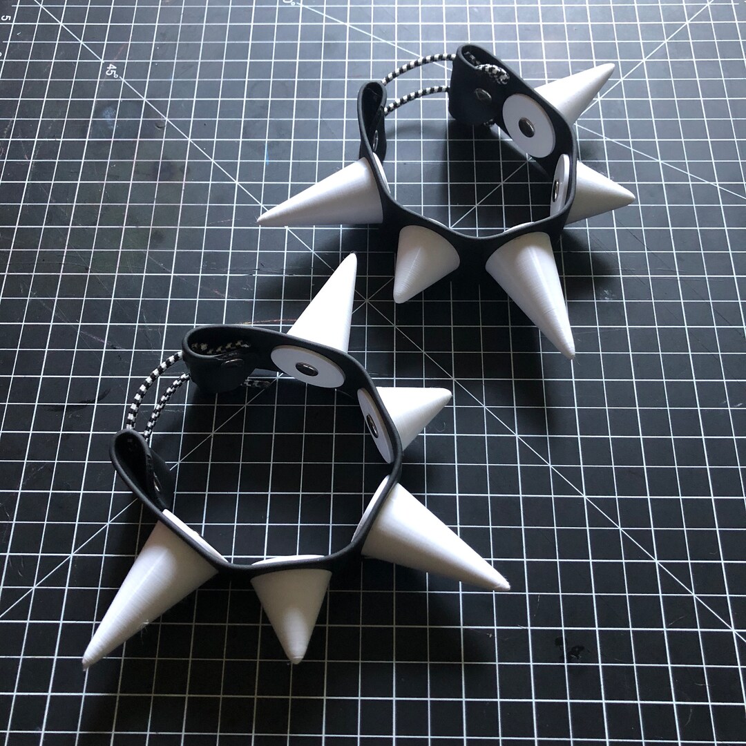 Black / White Wrist Cuffs | Chunky Spike Cuffs | Fursuit | Cosplay ...