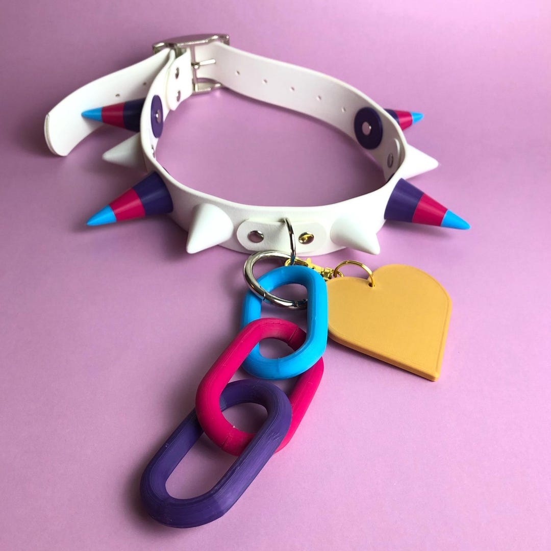 Polyamory Chunky Spike Collar | Fursuit Collar | Cosplay Collar ...