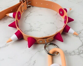 Celestial Dark Blue / Bronze Chunky Spike Collar | Fursuit Collar ...