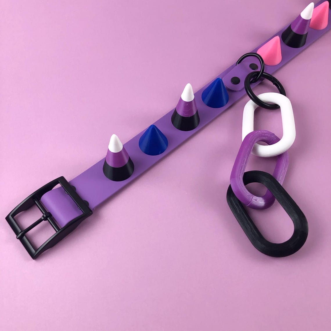 Genderfluid Chunky Spike Collar Fursuit Collar Cosplay Collar Costume ...