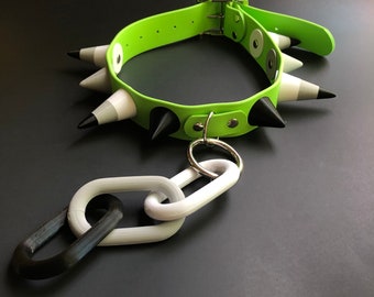 Solid Black Chunky Spike Collar Fursuit Collar Cosplay Collar Costume ...