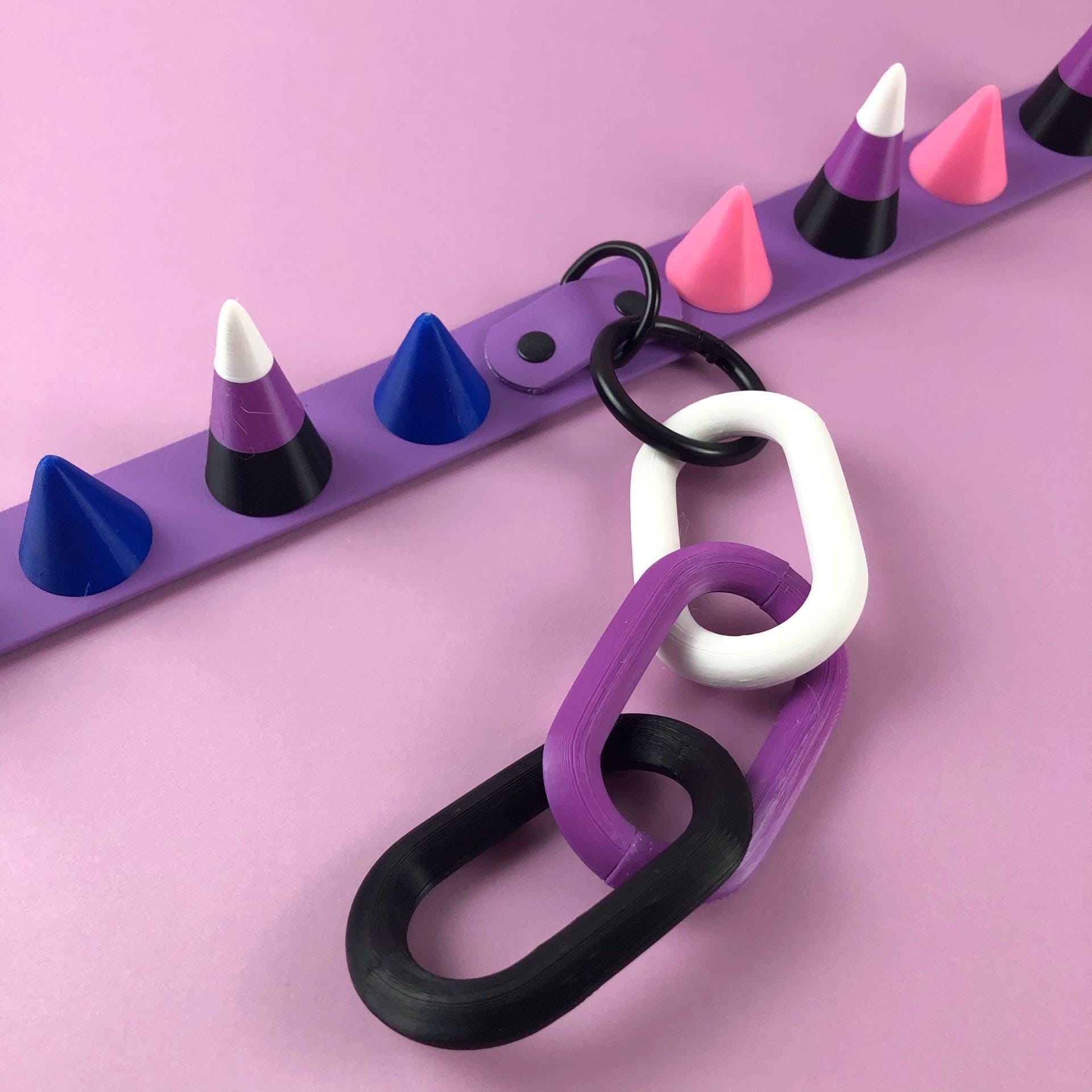 Genderfluid Chunky Spike Collar Fursuit Collar Cosplay Collar Costume ...