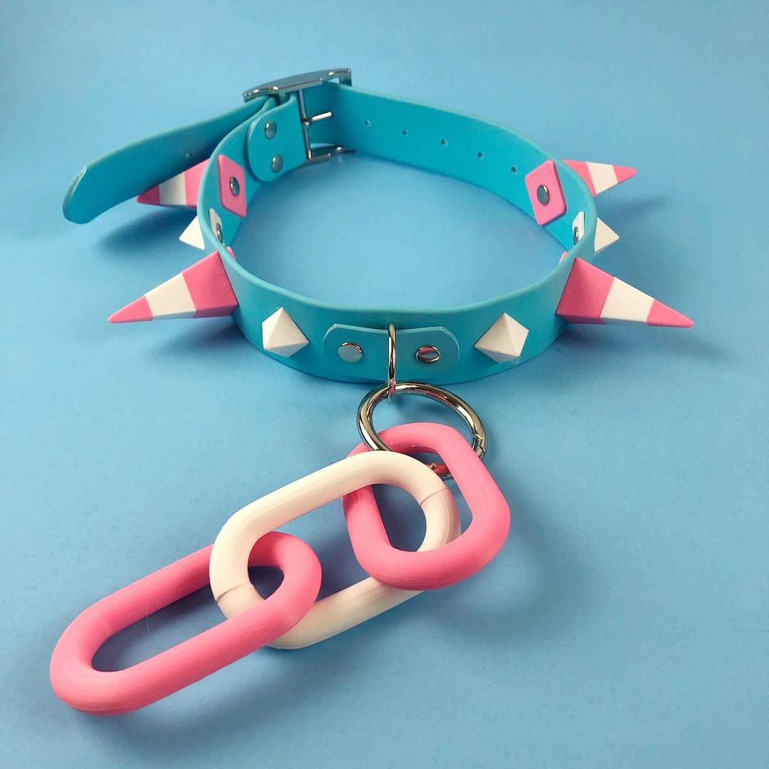 Trans low Res Chunky Spike Collar Fursuit Collar Cosplay Collar Costume ...
