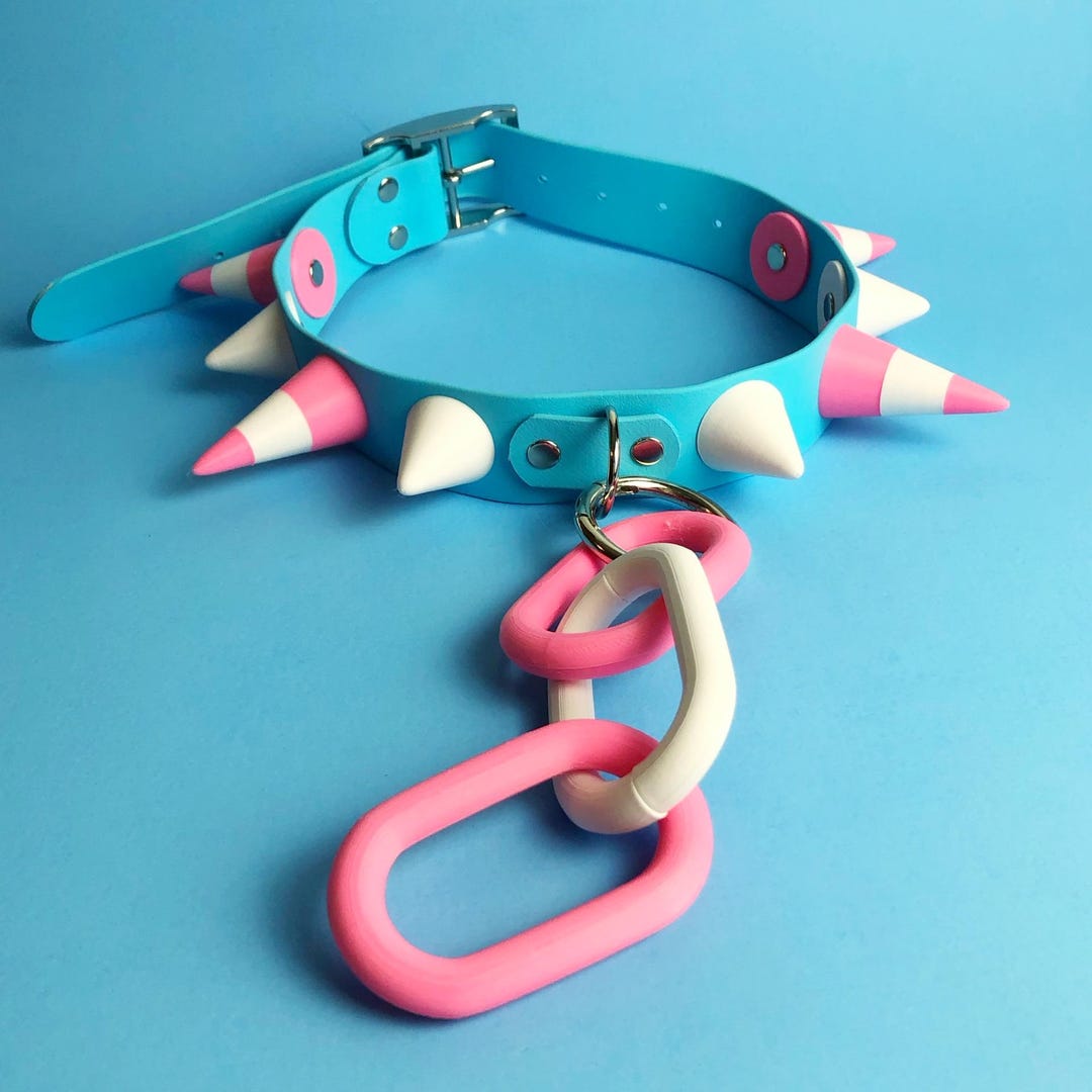 Trans Chunky Spike Collar Fursuit Collar Cosplay Collar Costume Choker ...