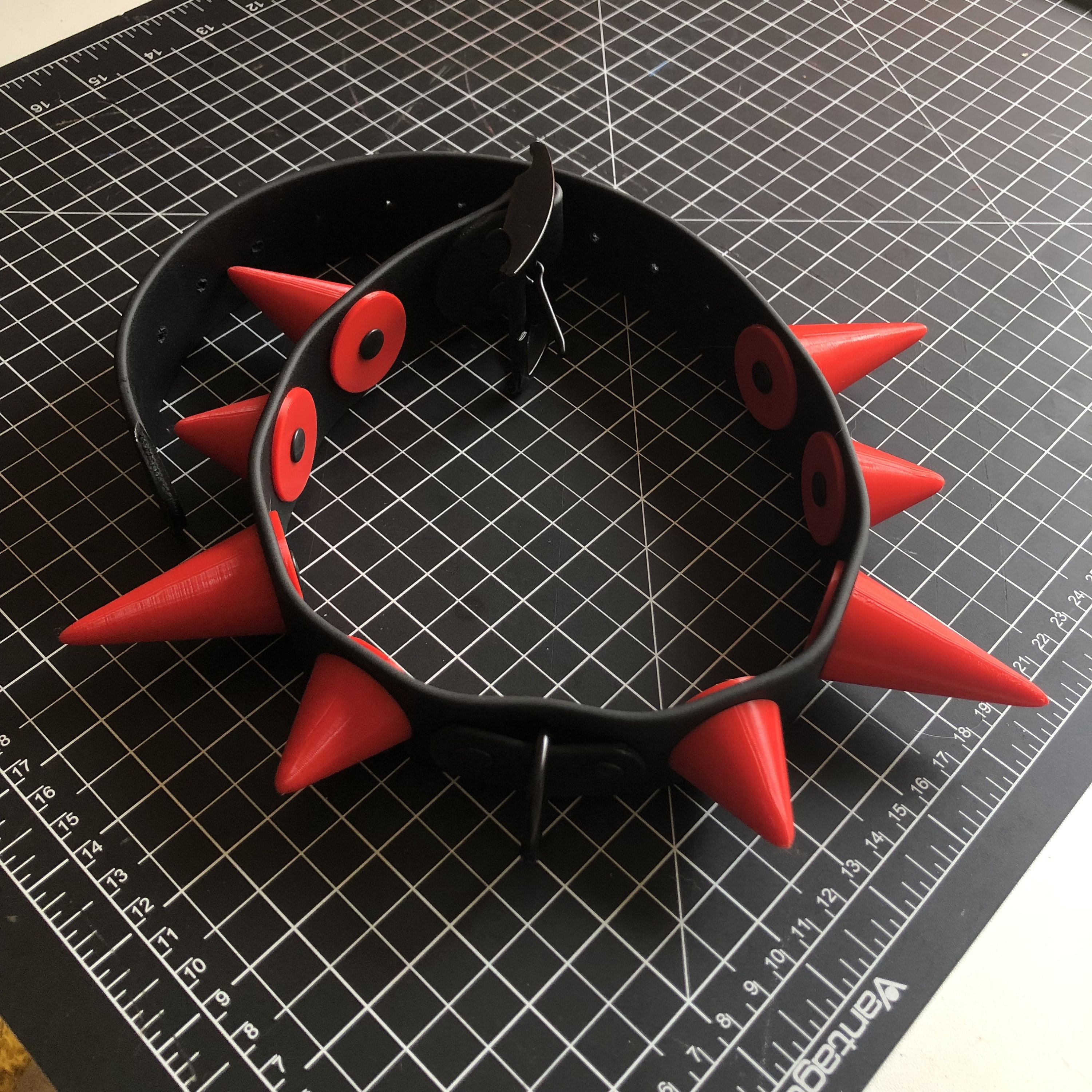 Black / Red Chunky Spike Collar Fursuit Collar Cosplay Collar Costume ...