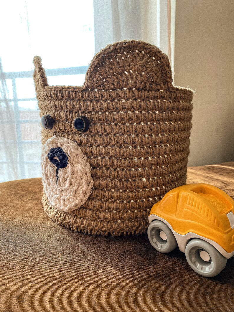 Rustic Jute Bear Basket - Charming Storage Solution - Etsy