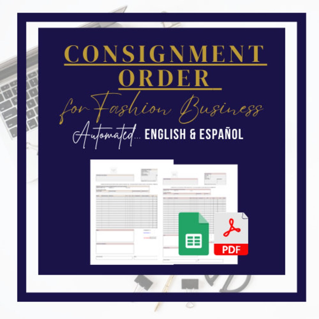 CONSIGNMENT ORDER SHEET - Etsy