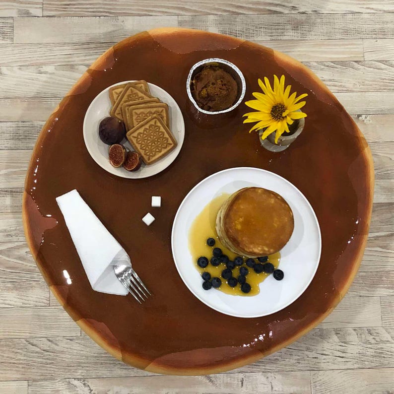 Pancake Coffee Table: Whimsical Home Decor, Bonus Carpet - Etsy