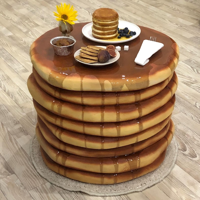 Pancake Coffee Table Whimsical Playful Home Accent for Food Enthusiasts ...
