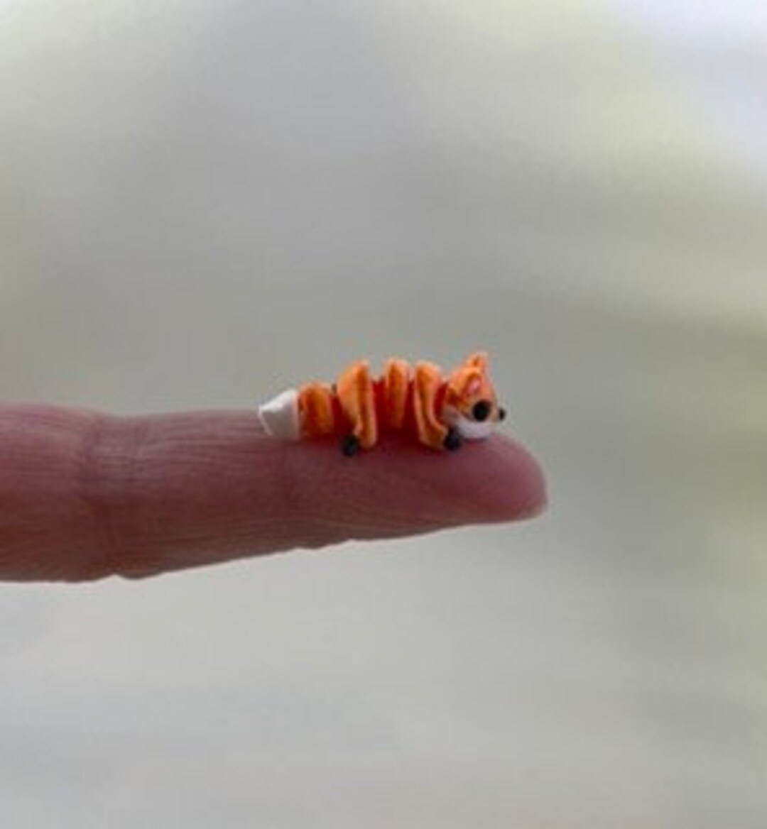 3D Printed Articulated Miniature Animal Pet Fidget Toy Orange Kit Baby ...