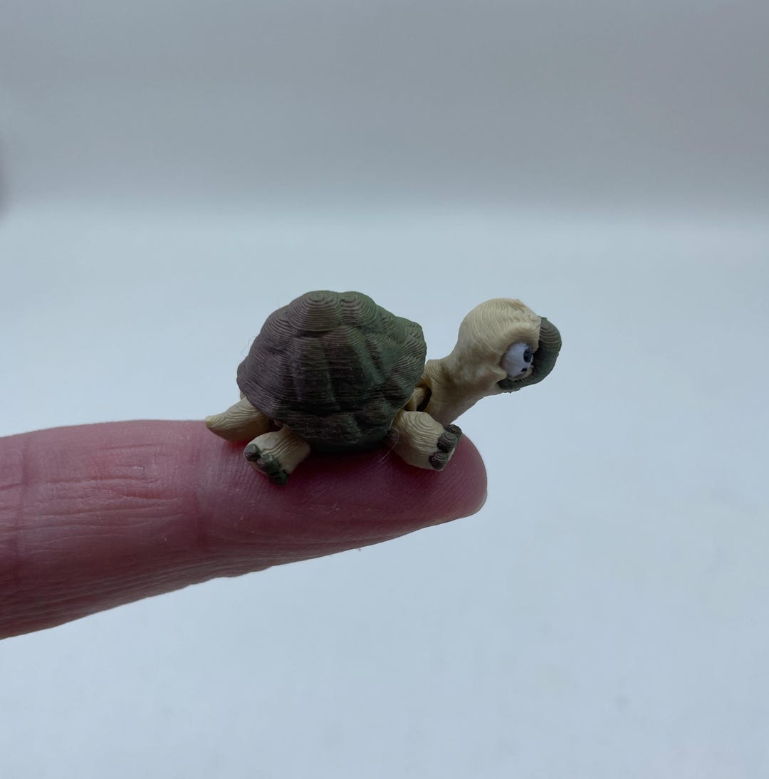 3D Printed Articulated Miniature Animal Pet Fidget Toy Box Turtle ...