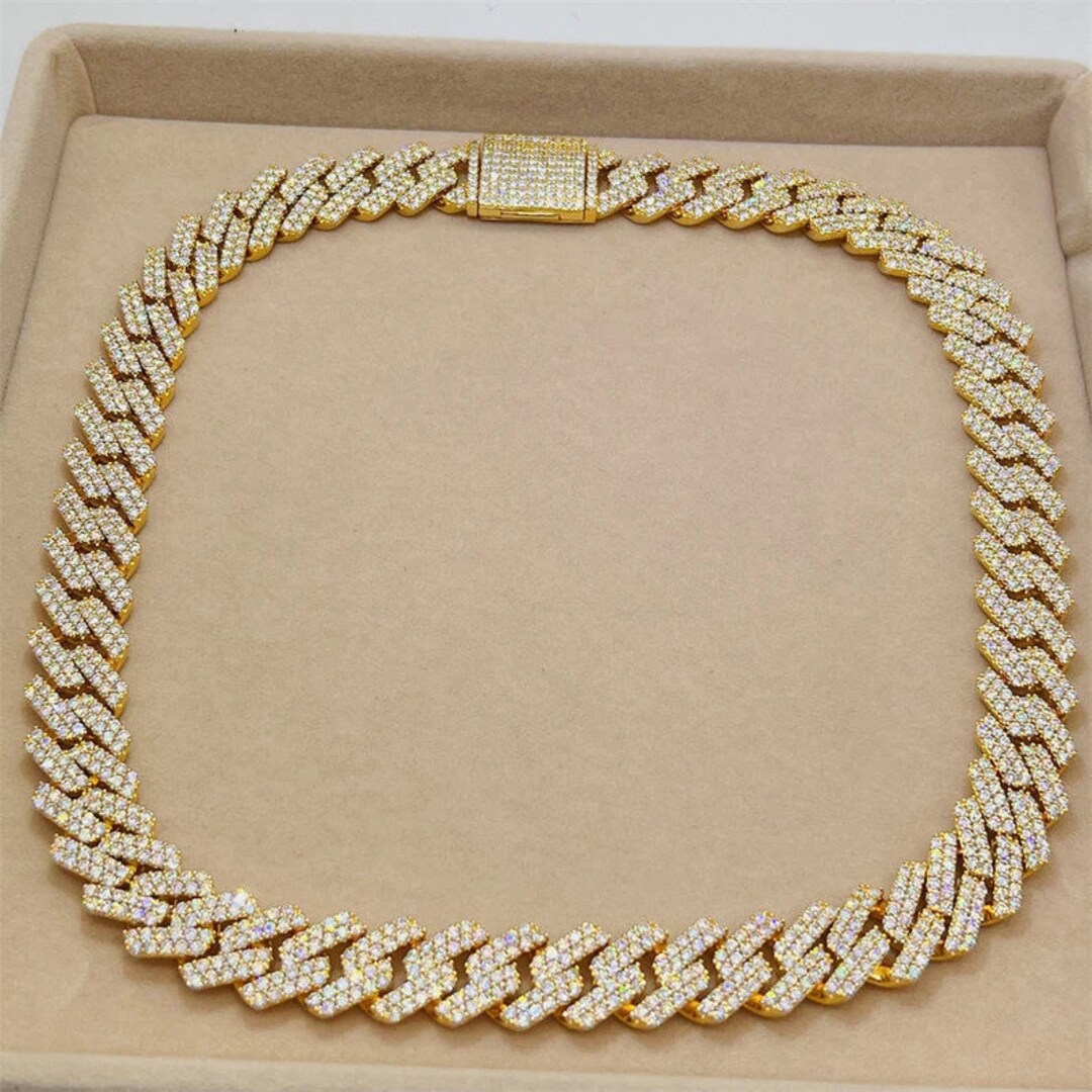 Ice Out Chain 10MM Cuban Link Chain Starling Silver - Etsy