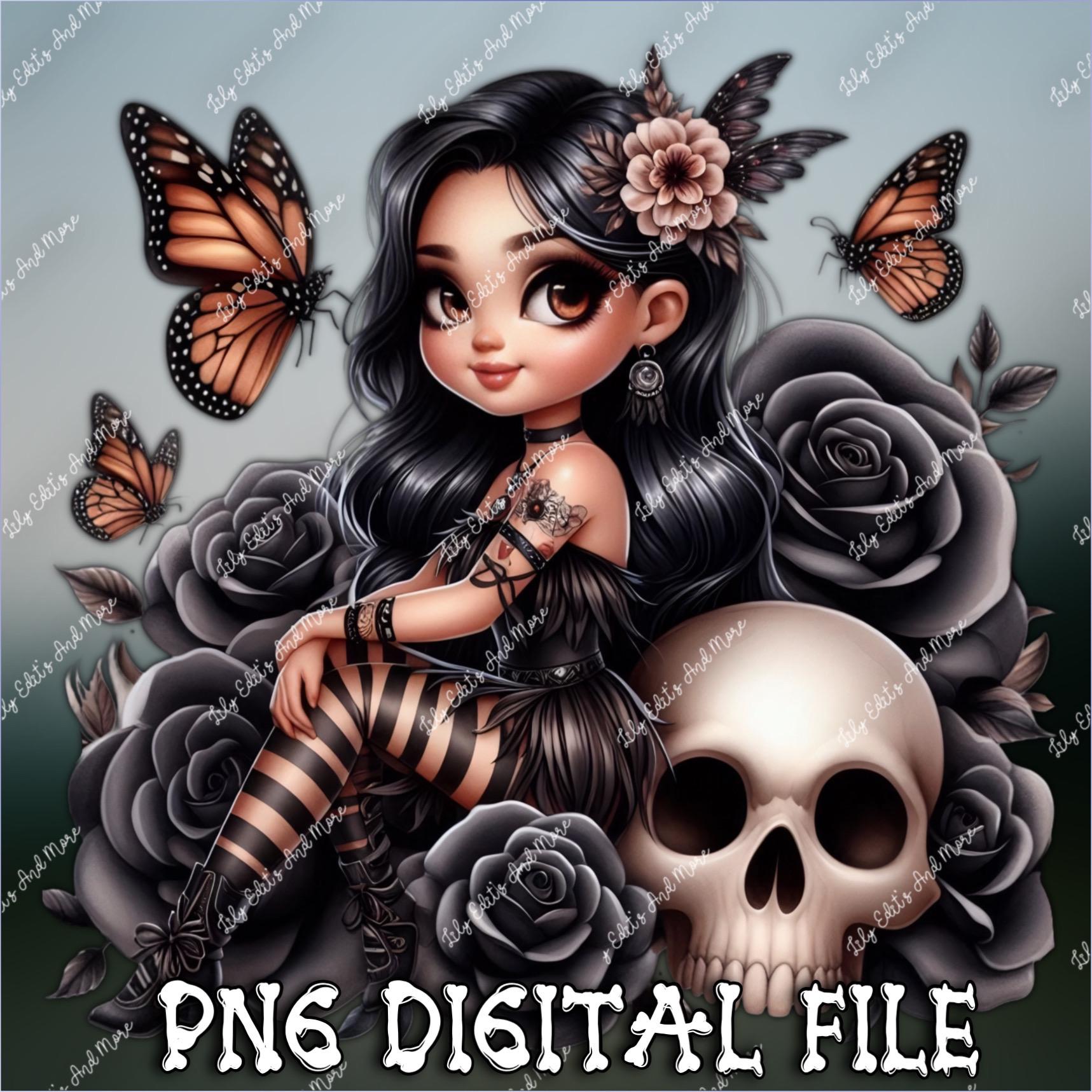 Pack of 5 Digital Images Gothic Girls Halloween - Etsy