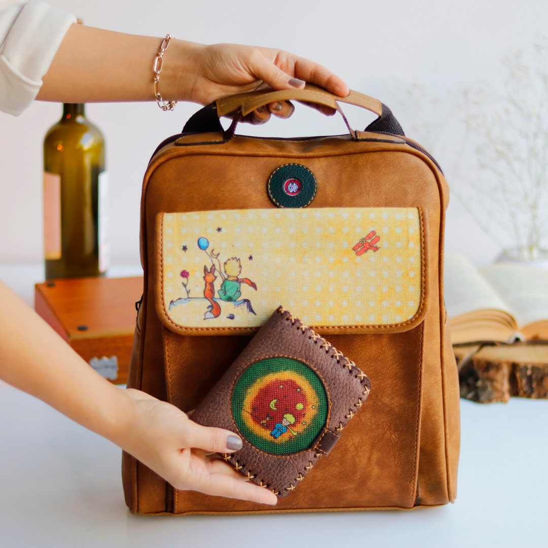 Tan Little Prince Figured Bag & Wallet Combination Set, Vegan Leather ...