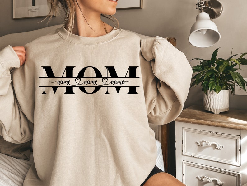 Personalized Mom PNG SVG With Kids Names Gift for Mom, Mother's Day ...