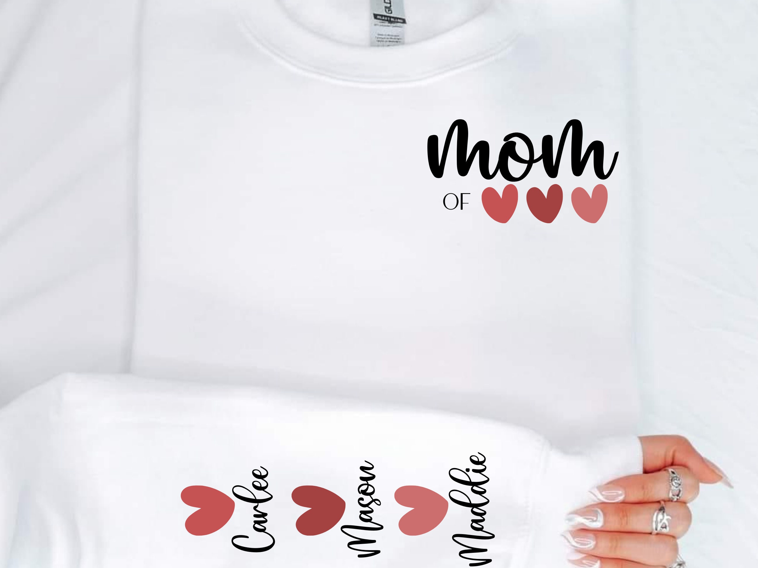 Mom of 1-6 SVG PNG Bundle With Heart & Font Included for Custom Sleeve ...