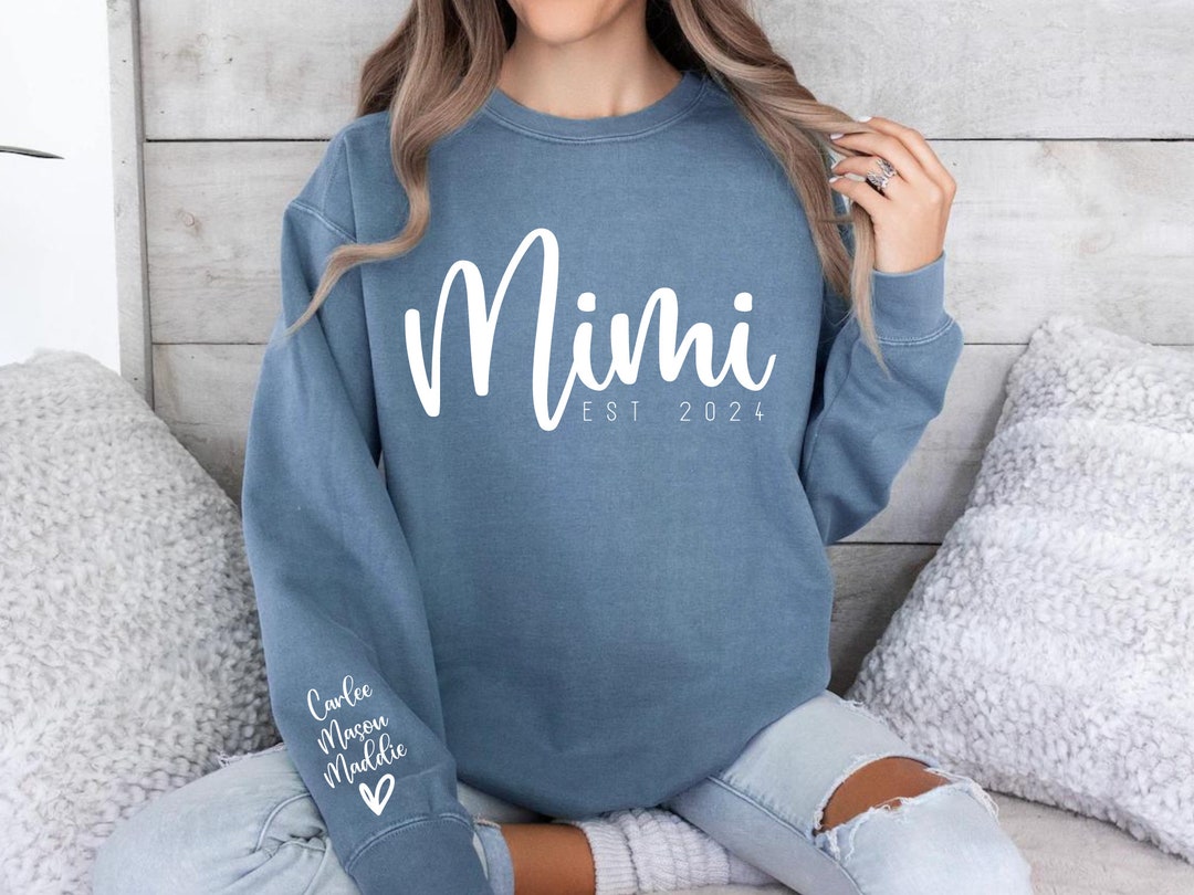 Mimi EST 2024 PNG SVG, Font Included, Personalize Names on Sleeve, Diy ...