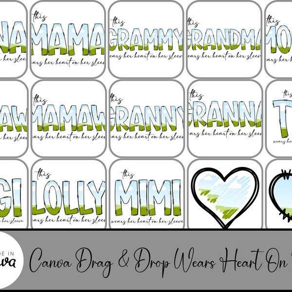 Heart Name Font Canva - Etsy