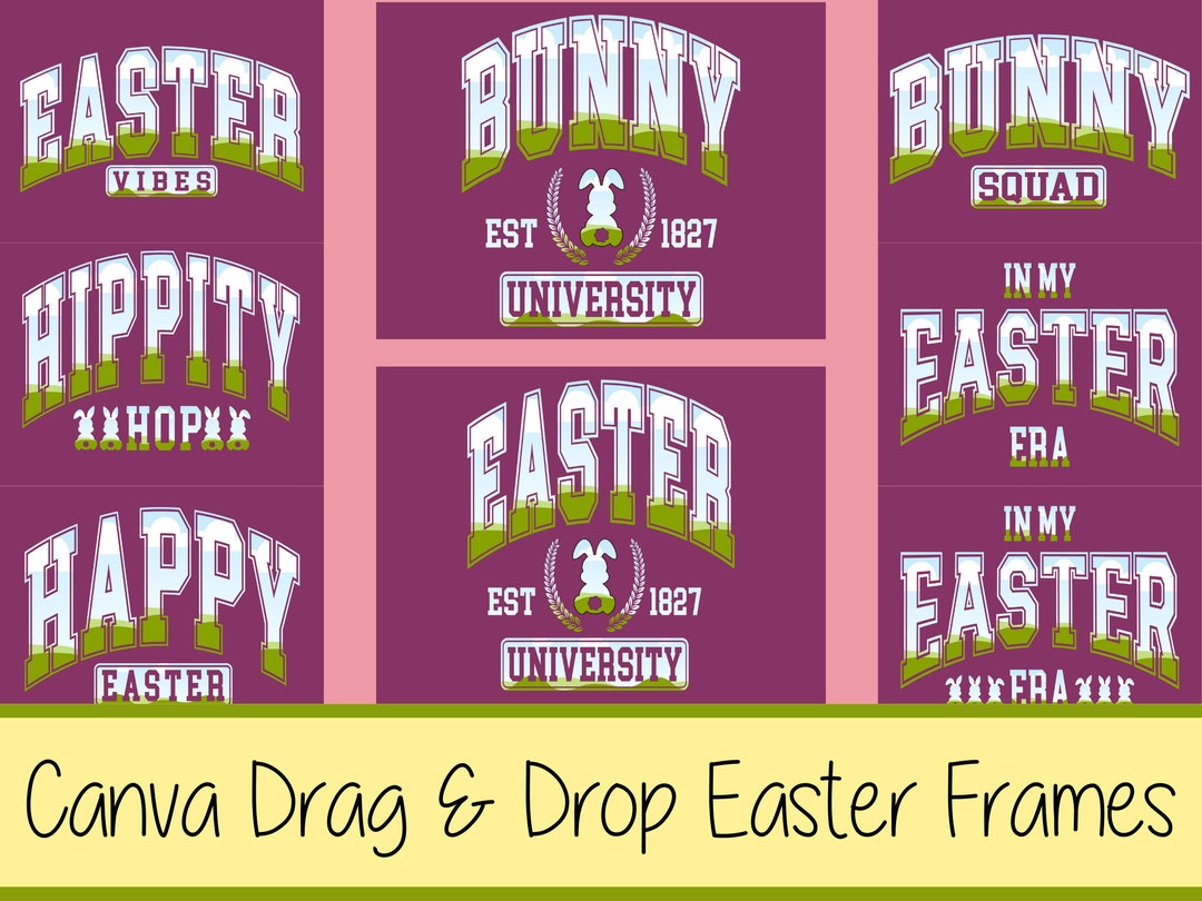 Easter Varsity Canva Frames, Drag and Drop Canva Frames, Canva Template ...