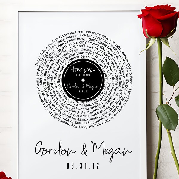 Personalized Vinyl Record Song With Lyrics, - Etsy