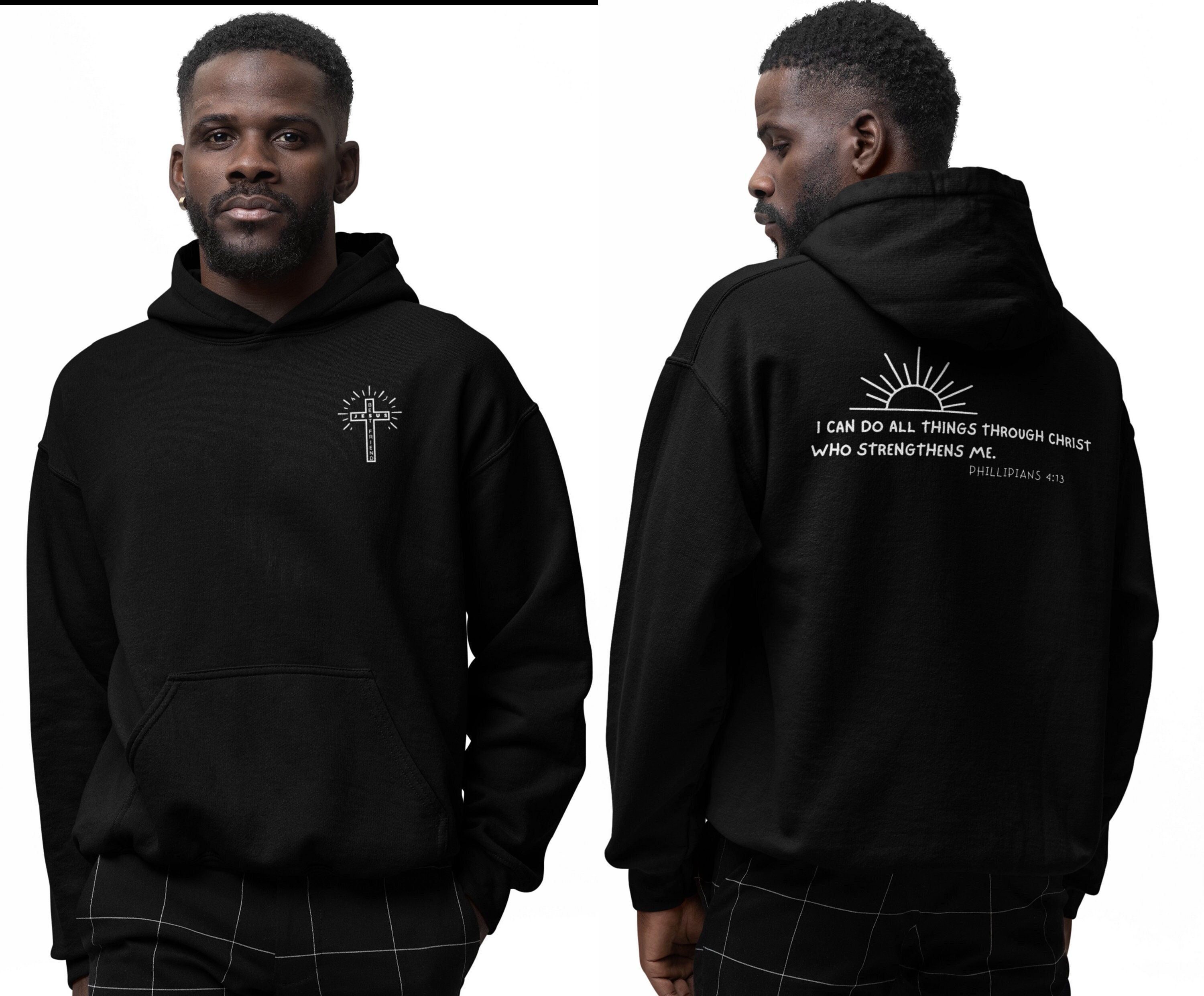 Men's Christian Hoodie Bible Verse Hoodie Christian Merch Mens ...