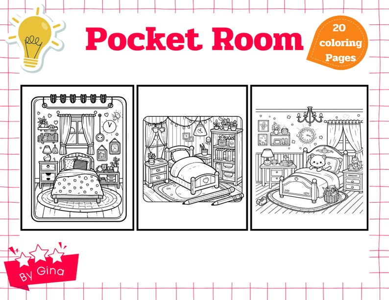 Pocket Room2 : Room Coloring Pages for Relaxing by Gina - Etsy