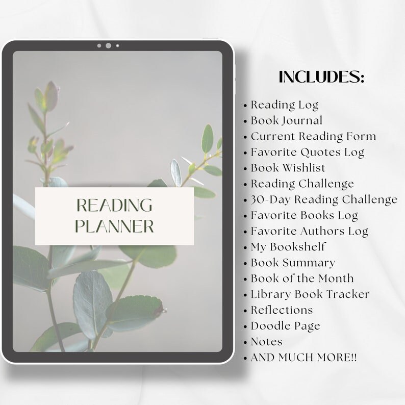 Reading Planner/ Journal - Etsy