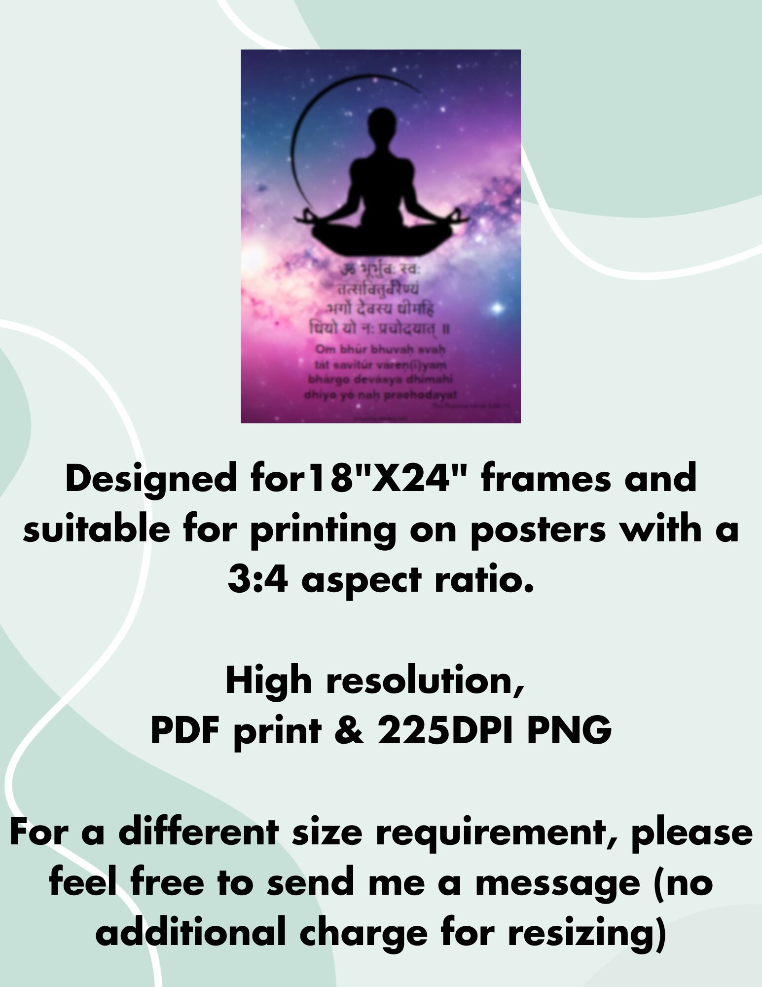 Gayatri Mantra Poster | Gayatri Mantra Wall Art | Spiritual Prints ...