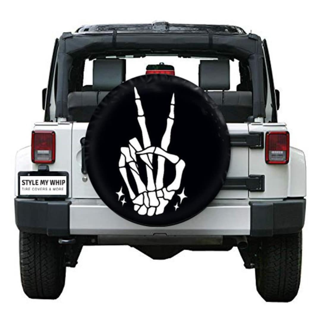 Peace Sign Skeleton Hand Spare Tire Cover Available With or Without ...