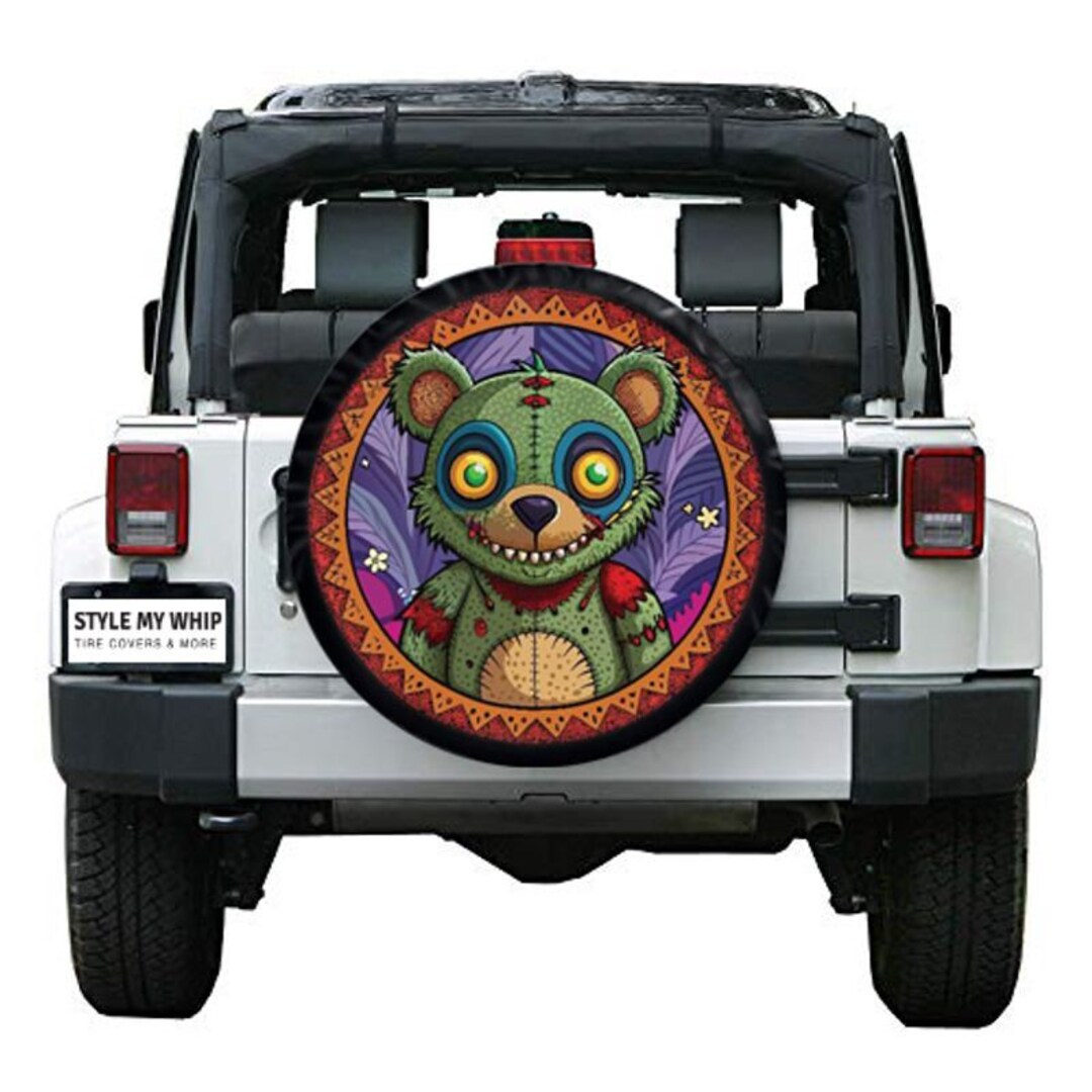 Creepy Zombie Teddy Bear Spare Tire Cover With Optional Camera Cutout ...