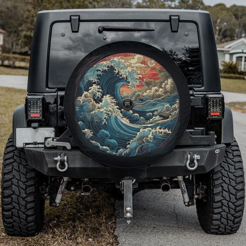 Ocean Waves Boho Bohemian Spare Tire Cover With or Without Camera Hole ...