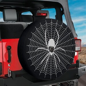 Spiderweb Design With Spider Goth Creepy Spare Tire Cover With ...