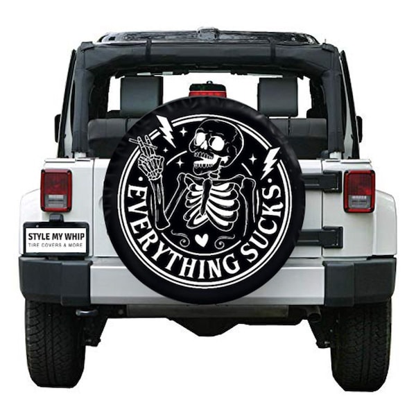 Skeleton Jeep Wrangler Tire Cover Etsy