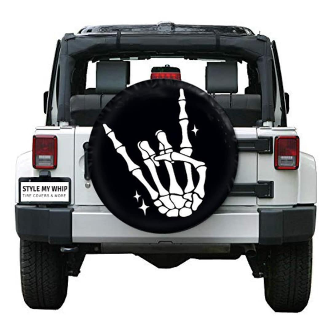 Hang Loose Devil Horns Skeleton Hand Spare Tire Cover With or Without ...