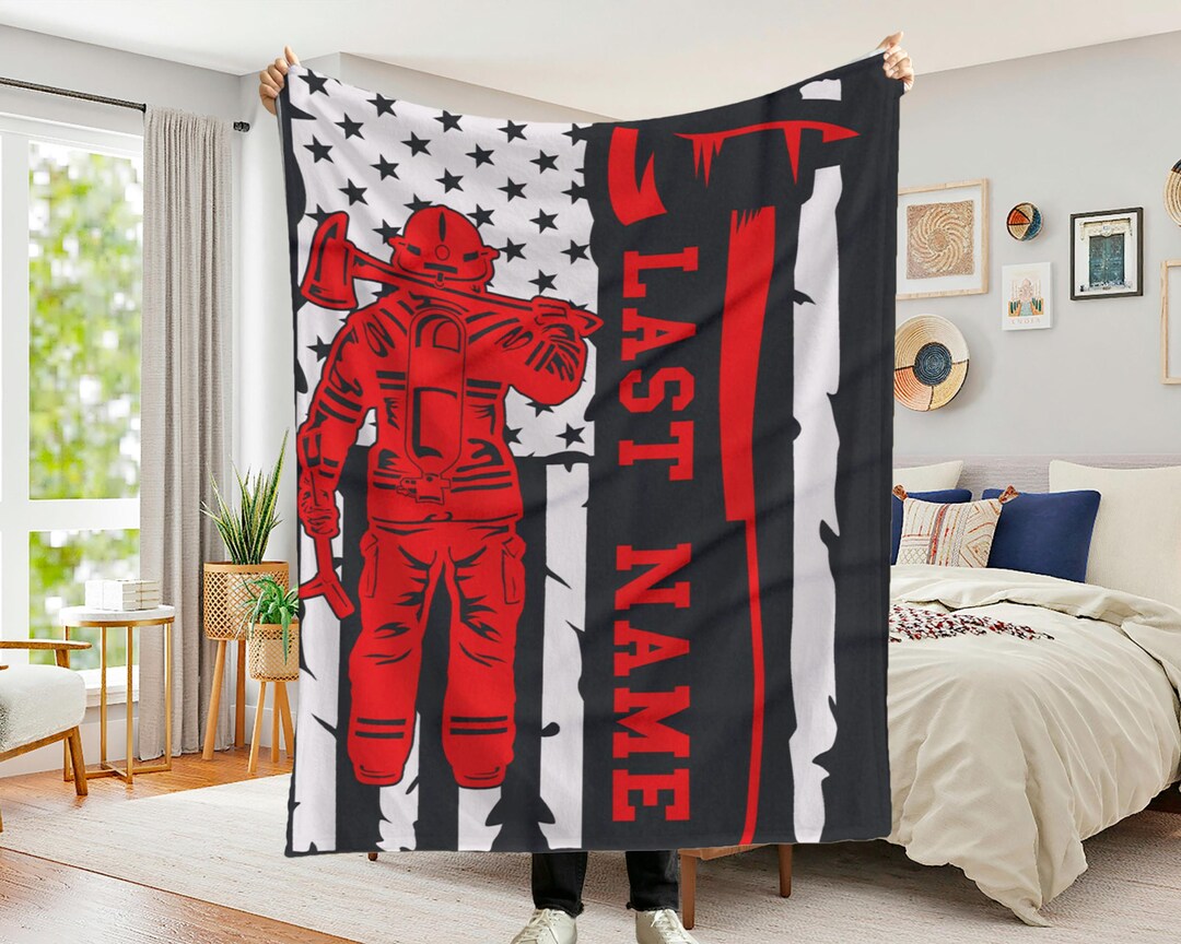 Firefighter Blanket, Personalized Firefighter Blanket, Personalized ...