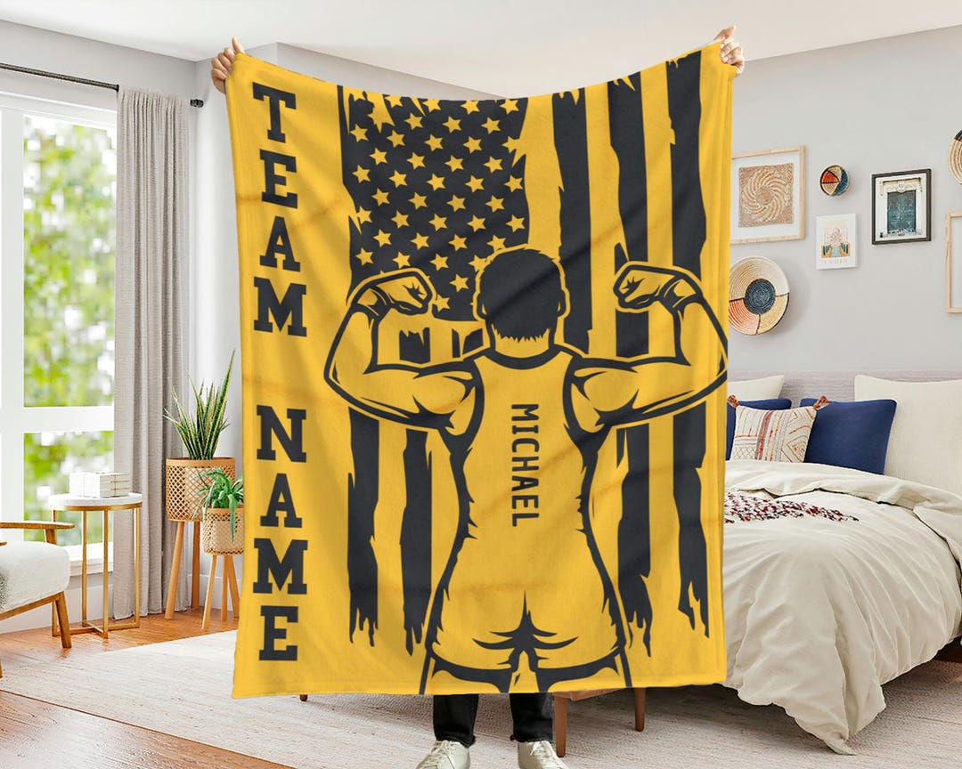 Custom Wrestling Blanket, Personalized Wrestling Gifts, Senior Gift ...