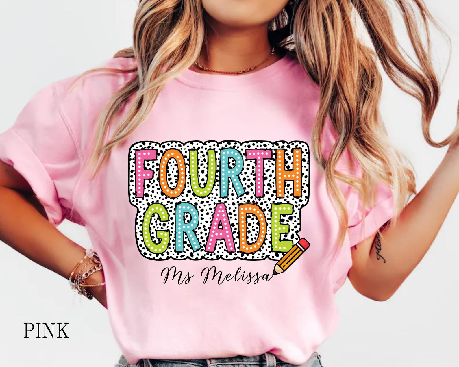 Fourth Grade Teacher Shirt With Name, Dalmatian Elementary School ...