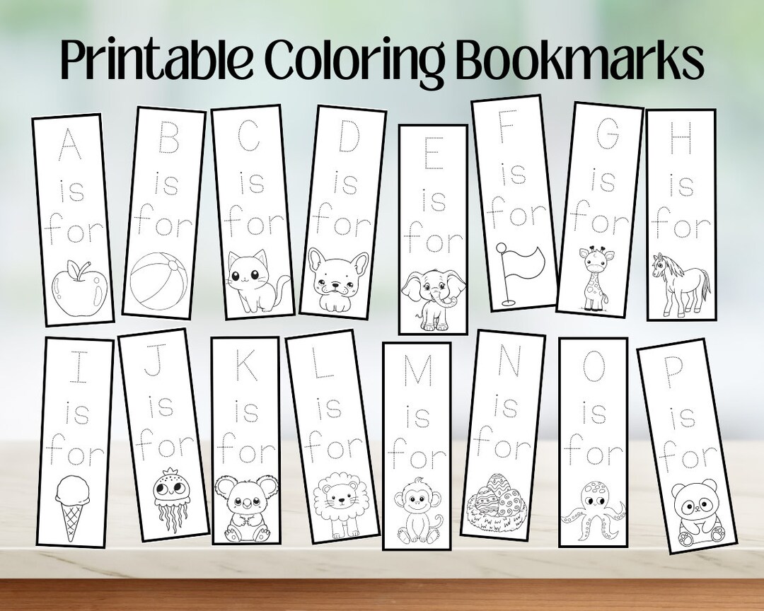 Alphabet Coloring Bookmarks, Cute Printable Bookmarks, Unique Bookmarks ...