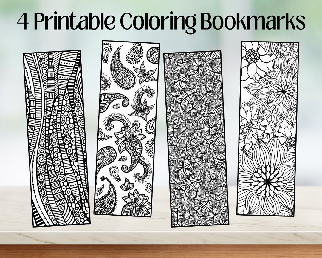 4 Abstract Bookmarks, Printable Bookmarks, Cute Bookmarks, Custom ...