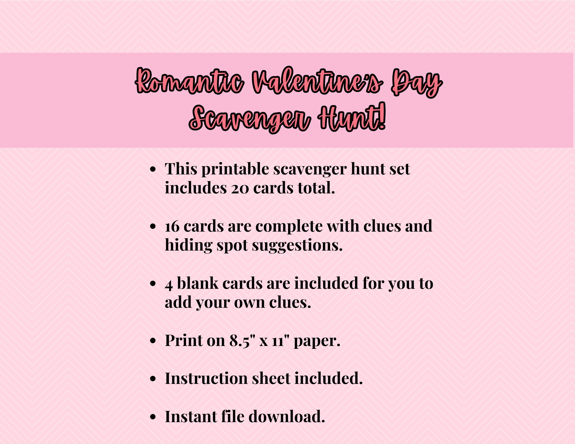 Romantic Scavenger Hunt Valentine's Day Games for Couples Holiday Games ...