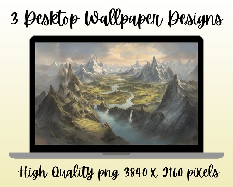 3 Fantasy Desktop Wallpaper Designs, Laptop Wallpaper, Inspired by LOTR ...