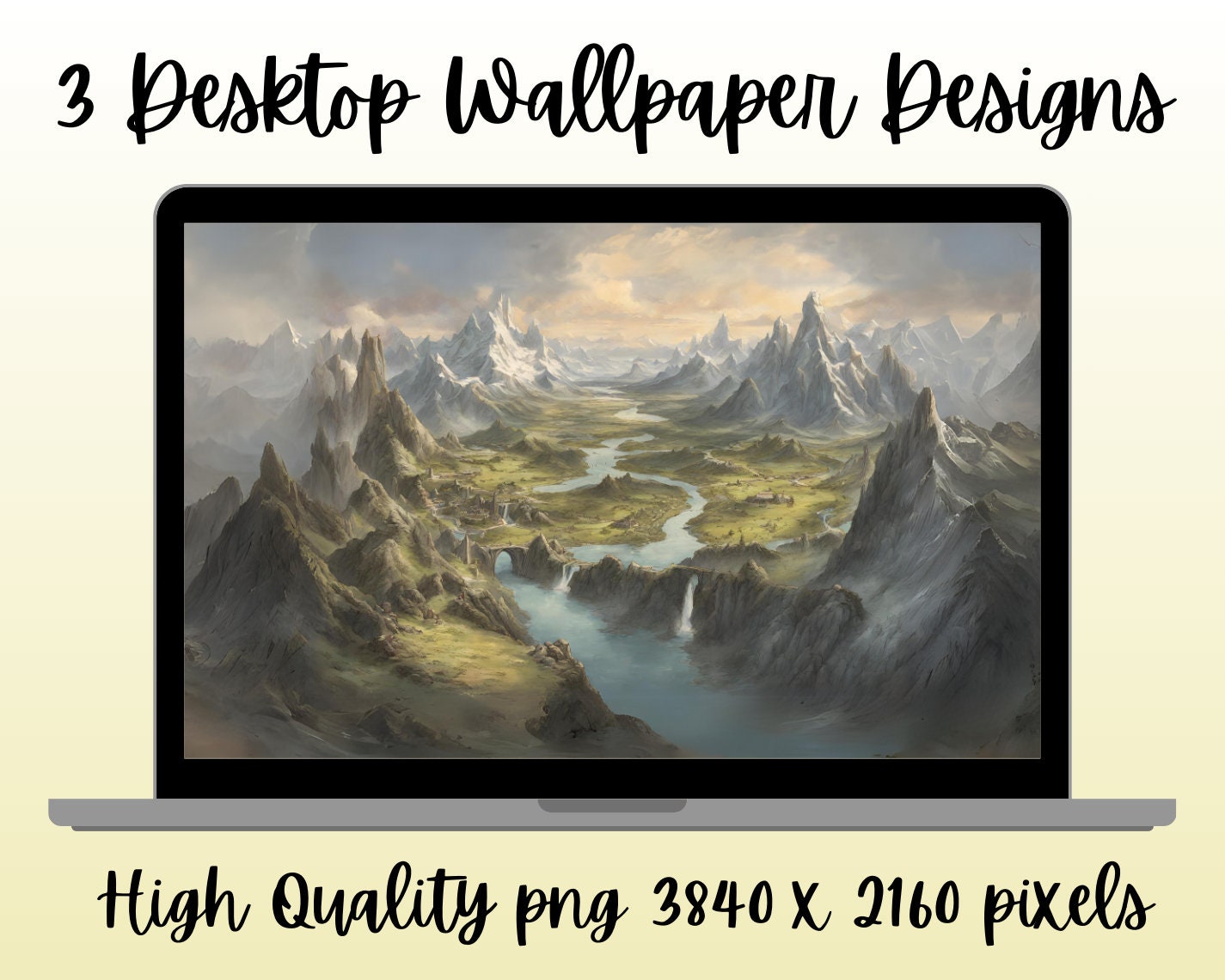 3 Fantasy Desktop Wallpaper Designs, Laptop Wallpaper, Inspired by LOTR ...
