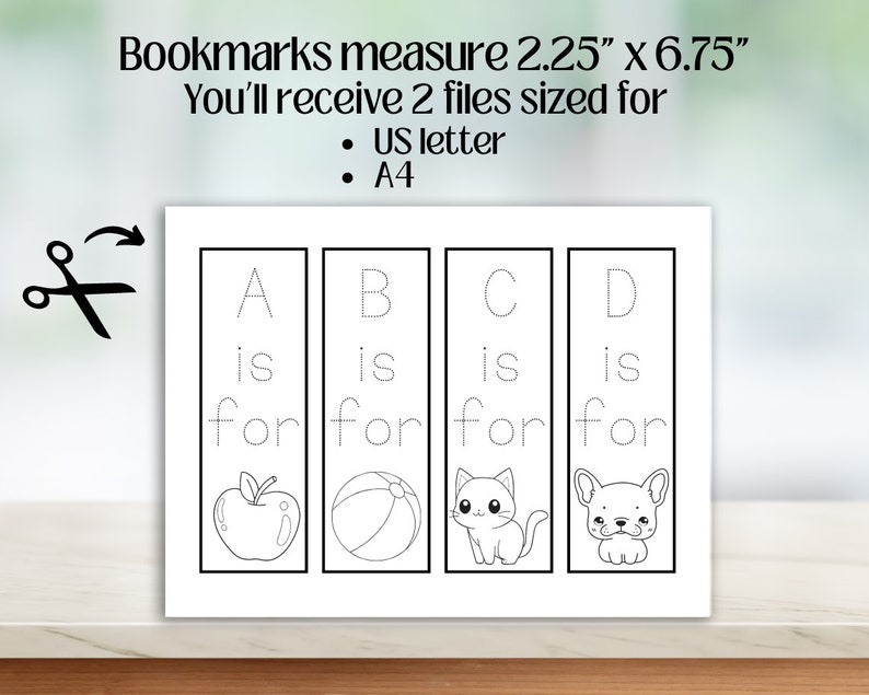 Alphabet Coloring Bookmarks, Cute Printable Bookmarks, Unique Bookmarks ...