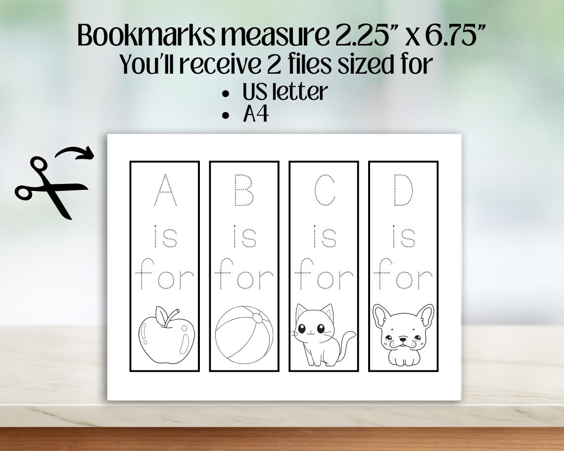 Alphabet Coloring Bookmarks, Cute Printable Bookmarks, Unique Bookmarks ...