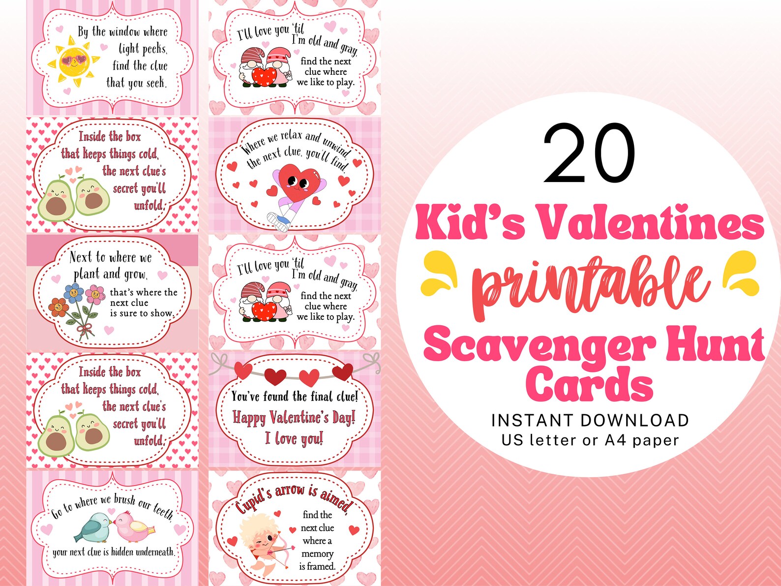 Kid's Scavenger Hunt Valentine's Day for Kids Holiday Games - Etsy