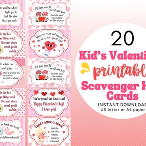 Kid's Scavenger Hunt Valentine's Day for Kids Holiday Games - Etsy